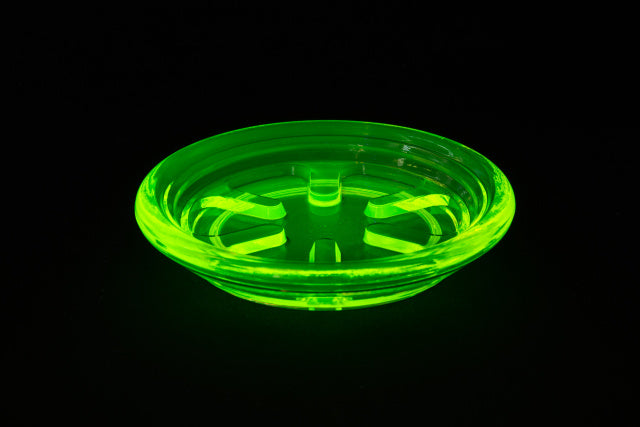 Uranium Glass Tableware (Glow under UV) - Small Flat Plate, Czech Repu ...