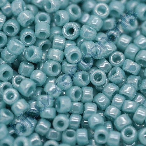 TOHO Round Seed Beads Rocailles, Opaque Lustered Turquoise (# 132), Gl ...