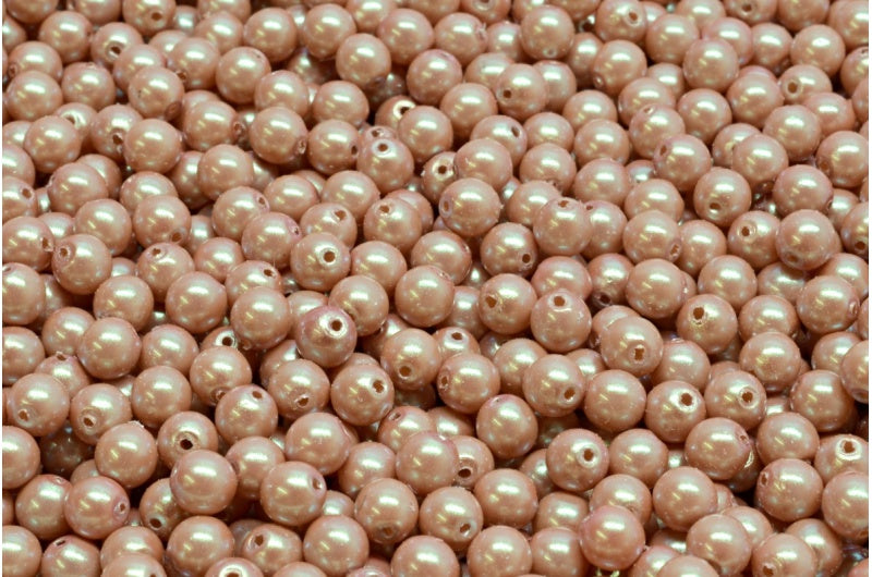 Round Druck Beads, White 77203 (02010-77203), Glass, Czech Republic ...