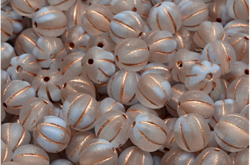 Melon Beads, 36018 Matte Copper Lined (36018-84100-54318), Glass, Czec ...
