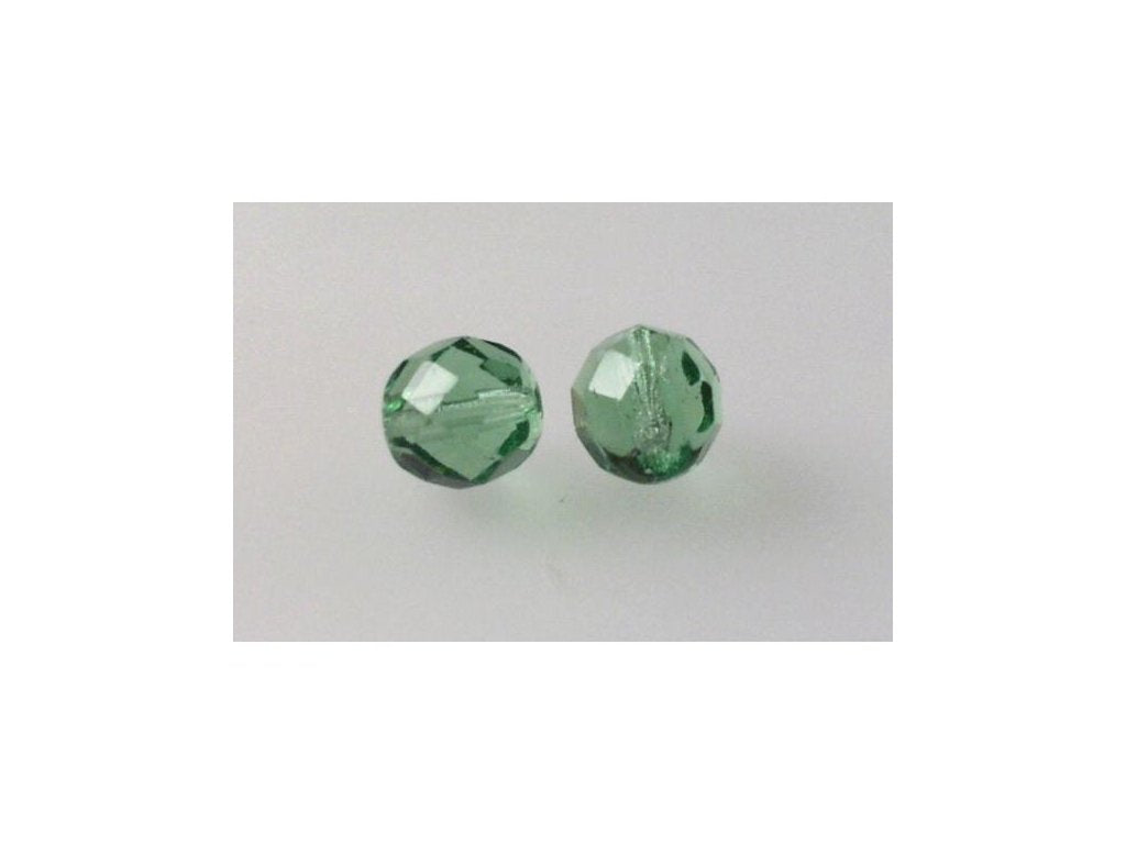 Fire Polished Faceted Beads Round, Transparent Green (50520), Bohemia ...