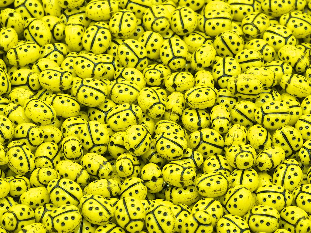 Ladybird Beads, Yellow 46449 (83120-46449), Glass, Czech Republic – bcv ...