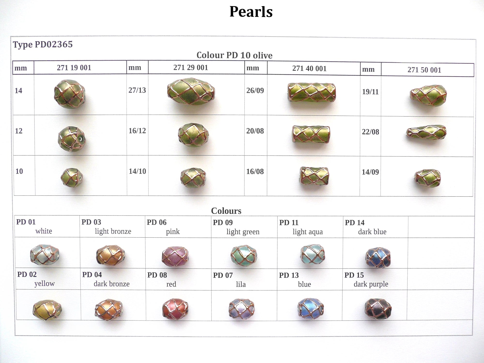 30 pcs Lampwork Beads Pearl Decor PD2365 / Cylinder (271-40-001), Hand ...