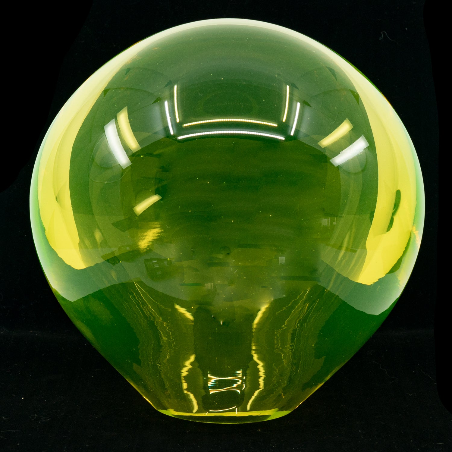 Uranium Glass Tableware (Glow under UV) - 20 cm Bubble Sphere, Czech R ...