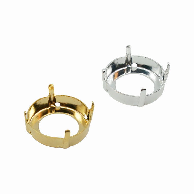 Chaton Round Metal Settings with Prongs - Fits to Chaton Shape Round S ...