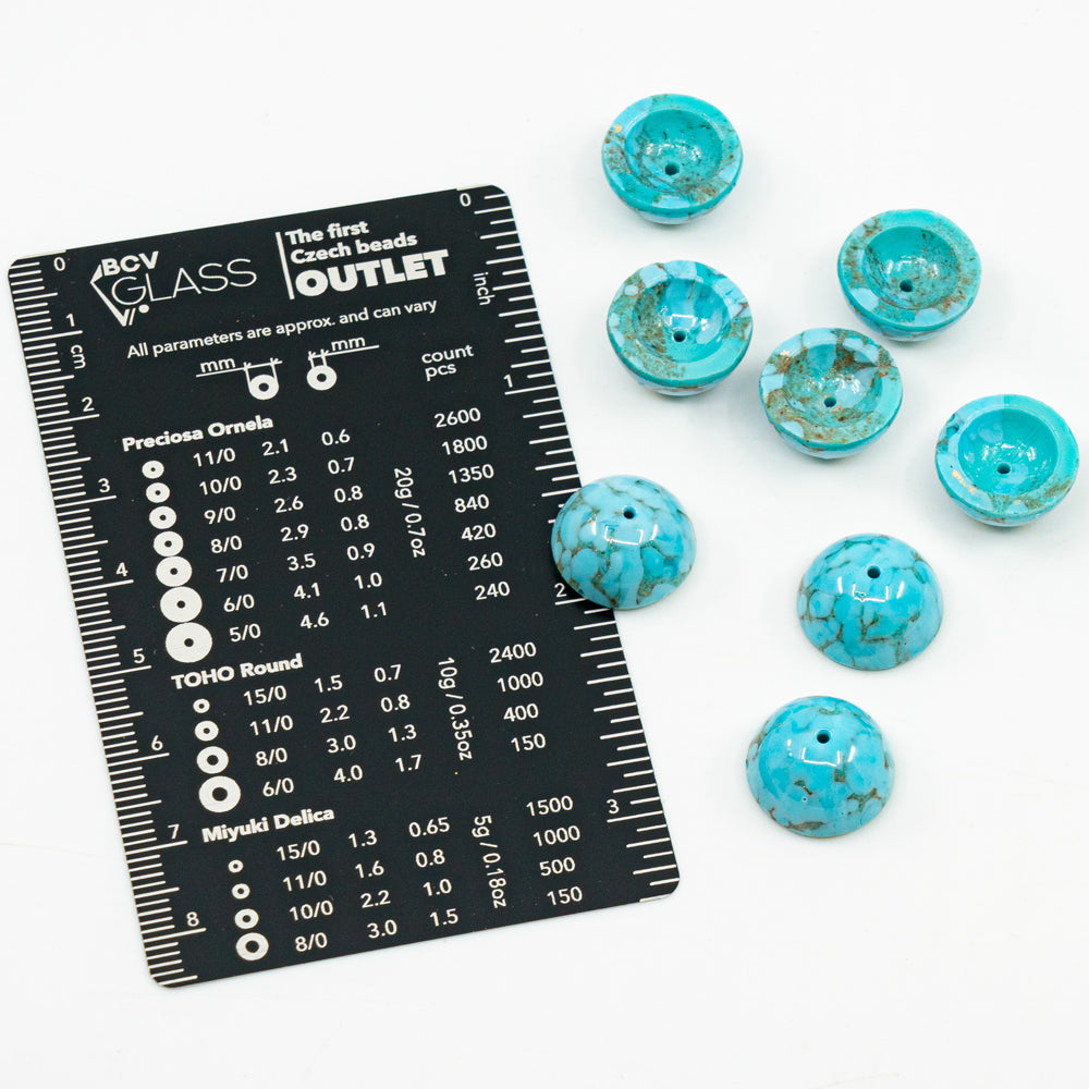 OUTLET 10 grams Cup Beads, 15 x 15 mm, Blue Black Splash (63010-BLACK ...