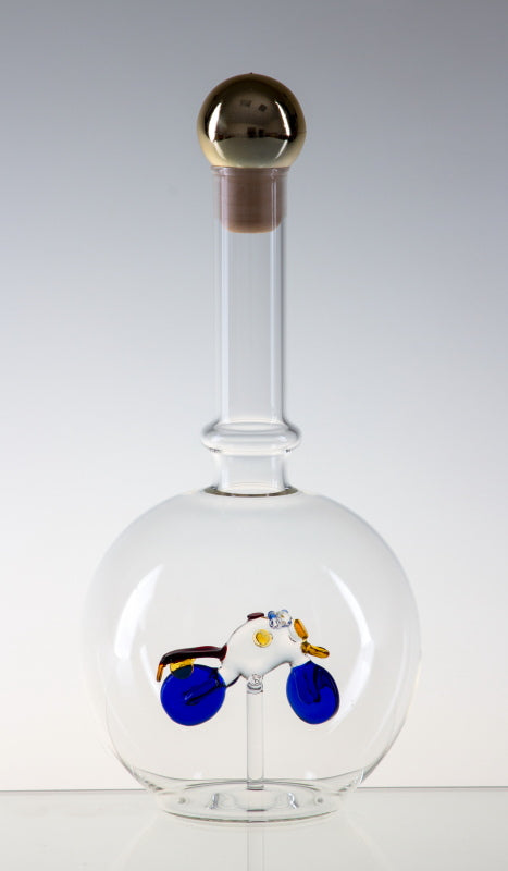 Empty Bottle MAGIC with a motocycle, Glass, Czech Republic – bcv.glass