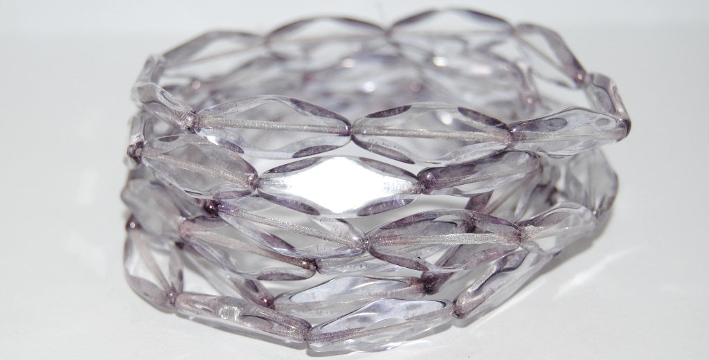 Table Cut Spindle Beads, Crystal Purple (30 15726), Glass, Czech Repub ...