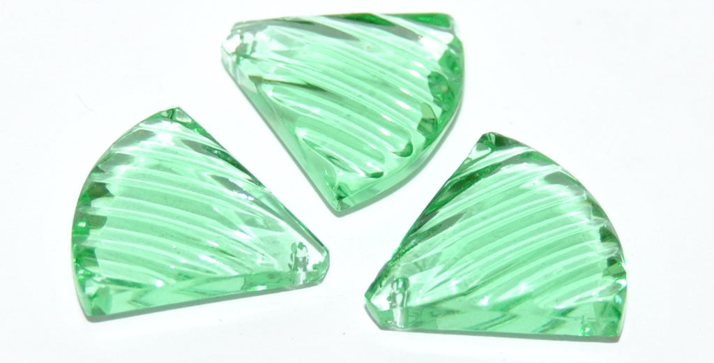 Cabochons Fan Faceted Flat Back Pendant With Hole, (Peridot), Glass, C ...