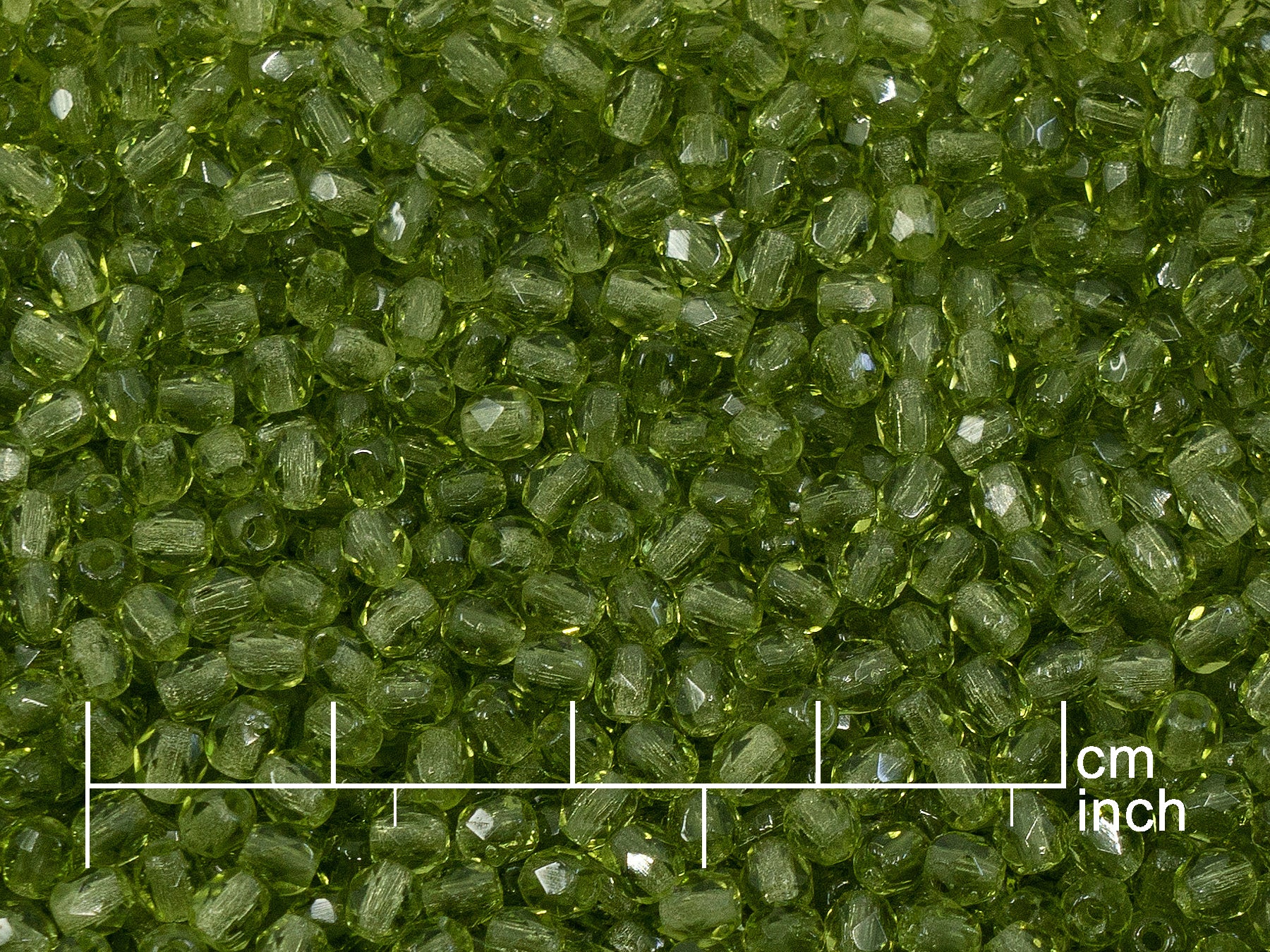 OUTLET 250g Fire Polished Round Faceted Beads, 3 mm, Transparent Green ...