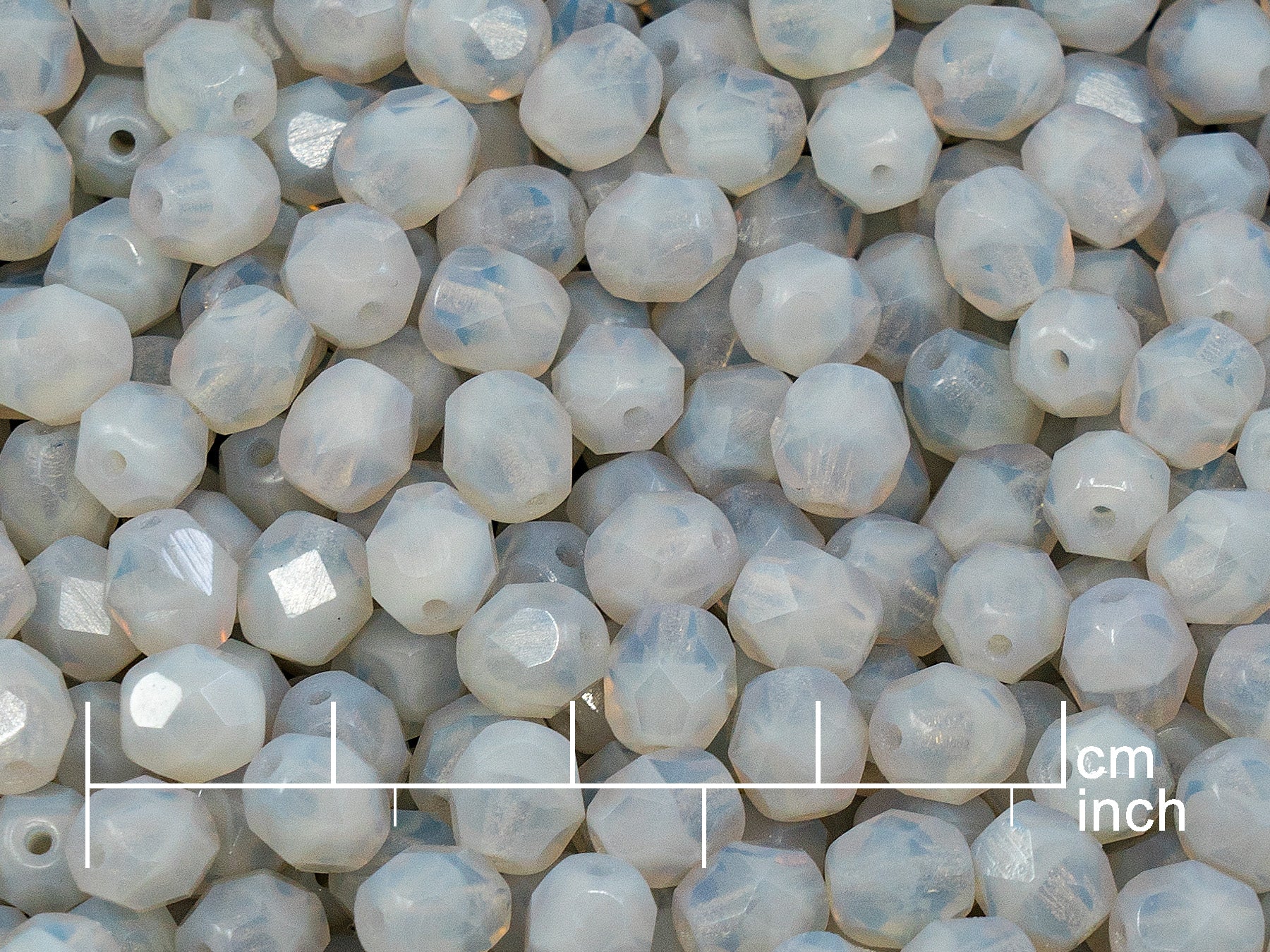 OUTLET 250g Fire Polished Round Faceted Beads, 6 mm, Transparent Light ...