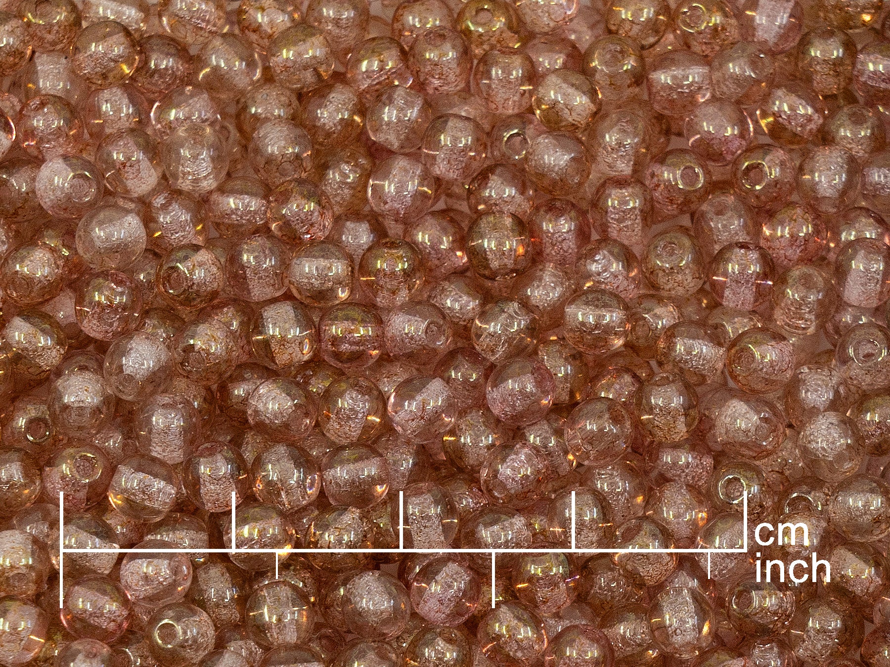 OUTLET 250g Round Druck Beads, 4 mm, Crystal Terracotta Red (111-19001 ...