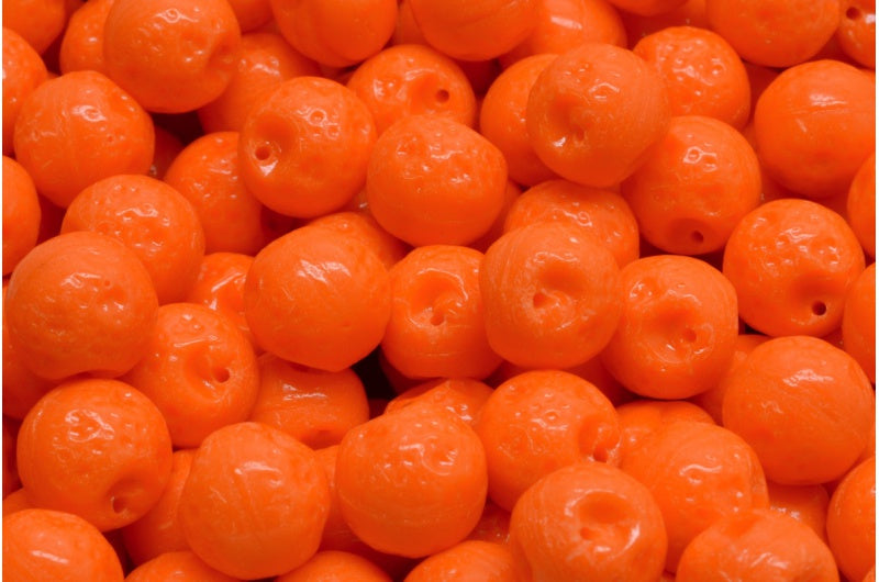 Orange Beads, Opaque Yellow (93120), Glass, Czech Republic – bcv.glass