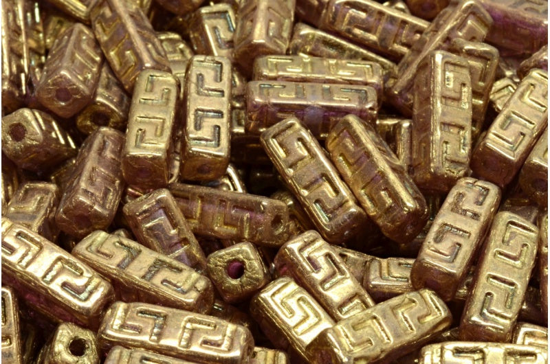 Celtic Block Beads, Crystal Brass (00030-90215), Glass, Czech Republic ...
