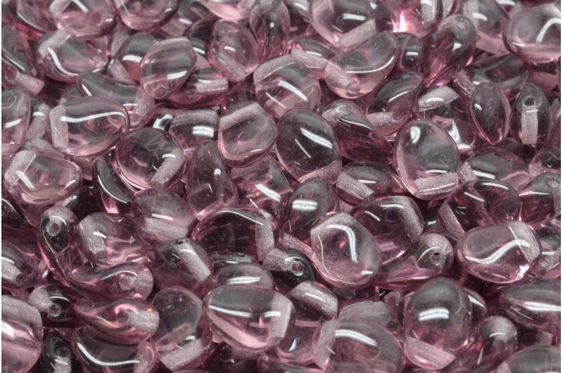 Tulip Petal Beads, Transparent Light Amethyst (20030), Glass, Czech Re ...