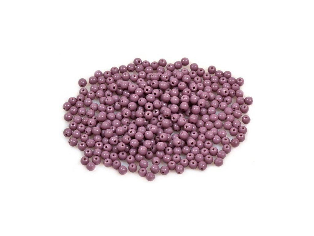 Round Pressed Beads Opaque Amethyst Glass Czech Republic – bcv.glass