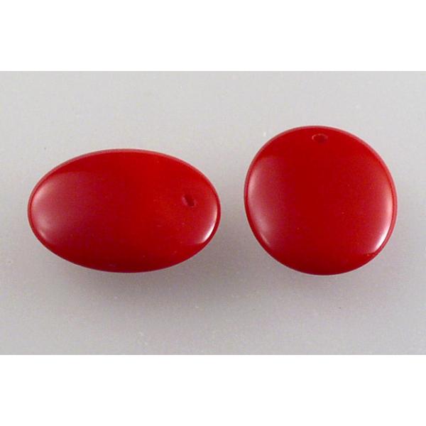 Pressed Beads 16 x 13 mm, Opaque Red (93210), Bohemia Crystal Glass, C ...