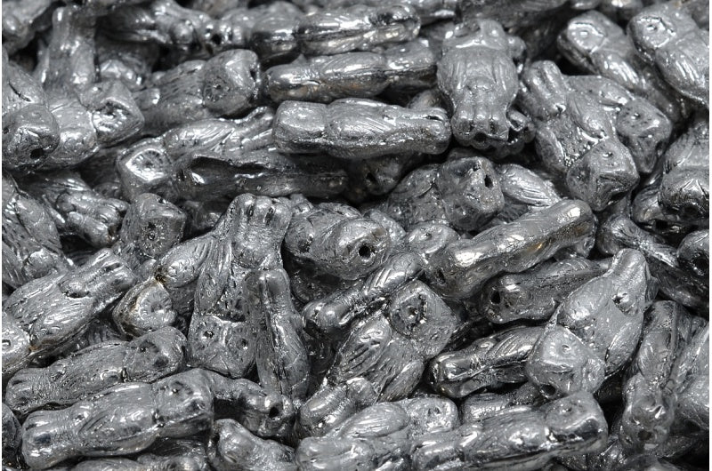 Owl Beads, Crystal Silver (00030-27000), Glass, Czech Republic – bcv.glass