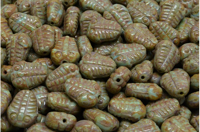 Trilobite Beads, Blue Travertin (63020-86800), Glass, Czech Republic ...