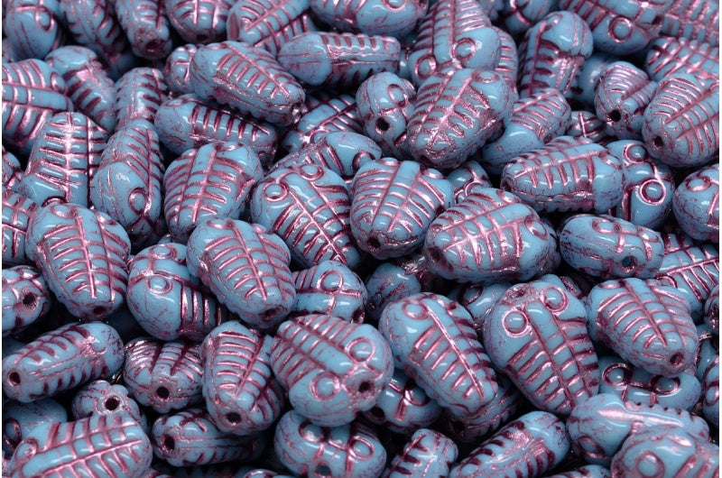 Trilobite Beads, Blue Pink Lined (63020-54321), Glass, Czech Republic ...