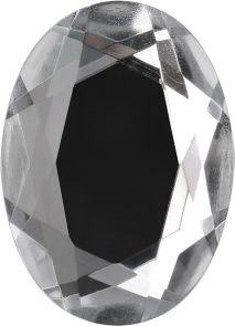 Oval Faceted Flat Back Crystal Glass Stone, White 3 Transparent With S ...