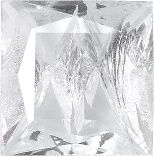 Square Faceted Pointed Back (Doublets) Crystal Glass Stone, White 3 Wi ...