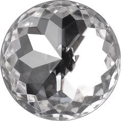 Round Faceted Flat Back Crystal Glass Stone, White 8 Transparent With ...